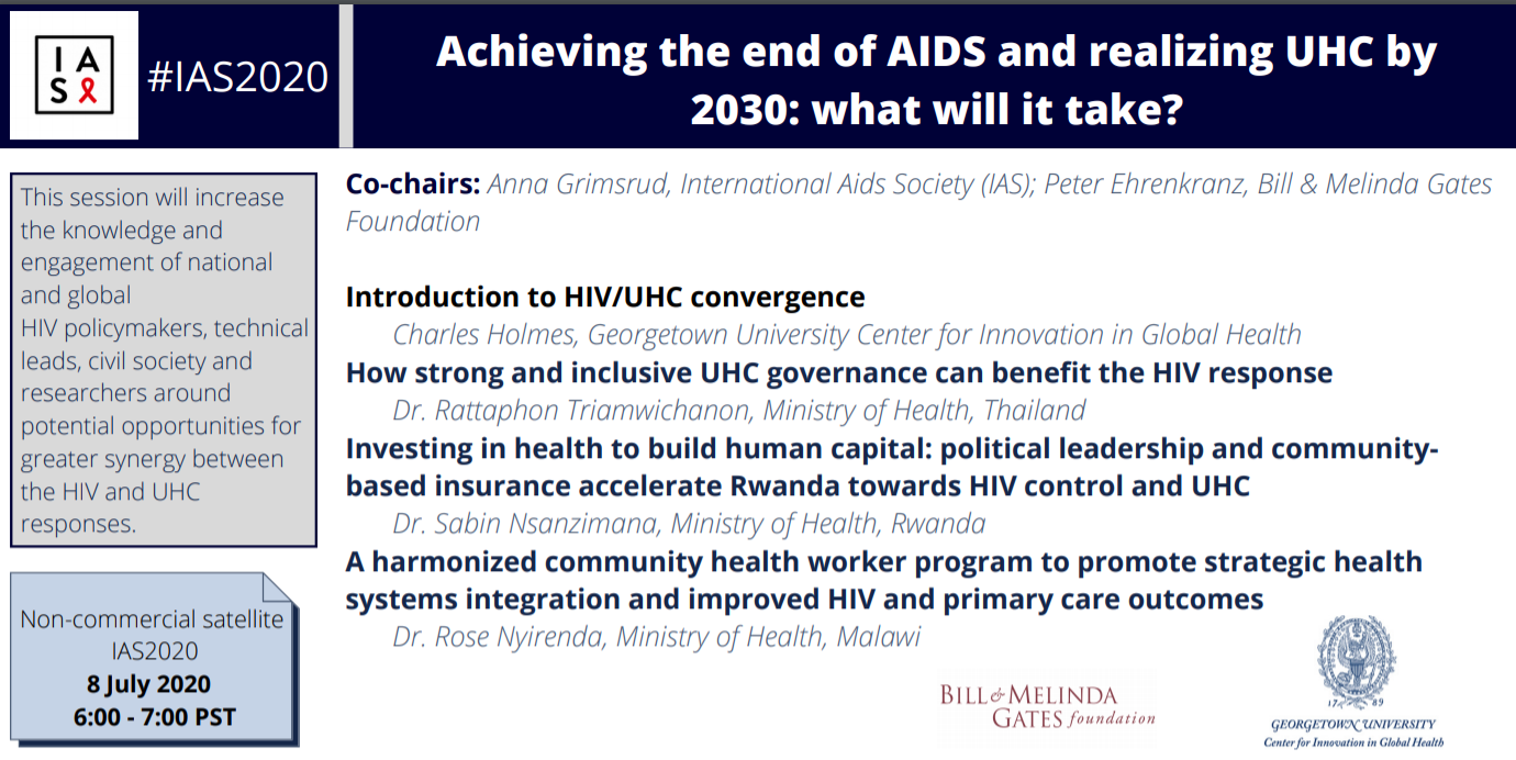 IAS 2020 | Center for Innovation in Global Health | Georgetown University